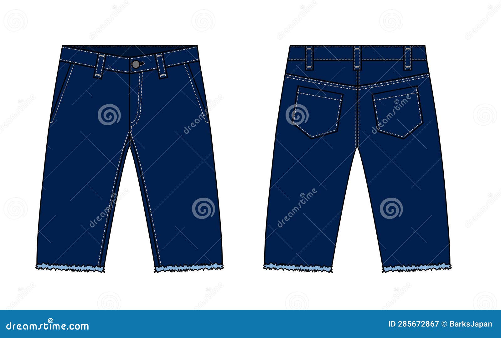 Denim Shorts ( Short Pants ) Template Illustration Stock Vector ...