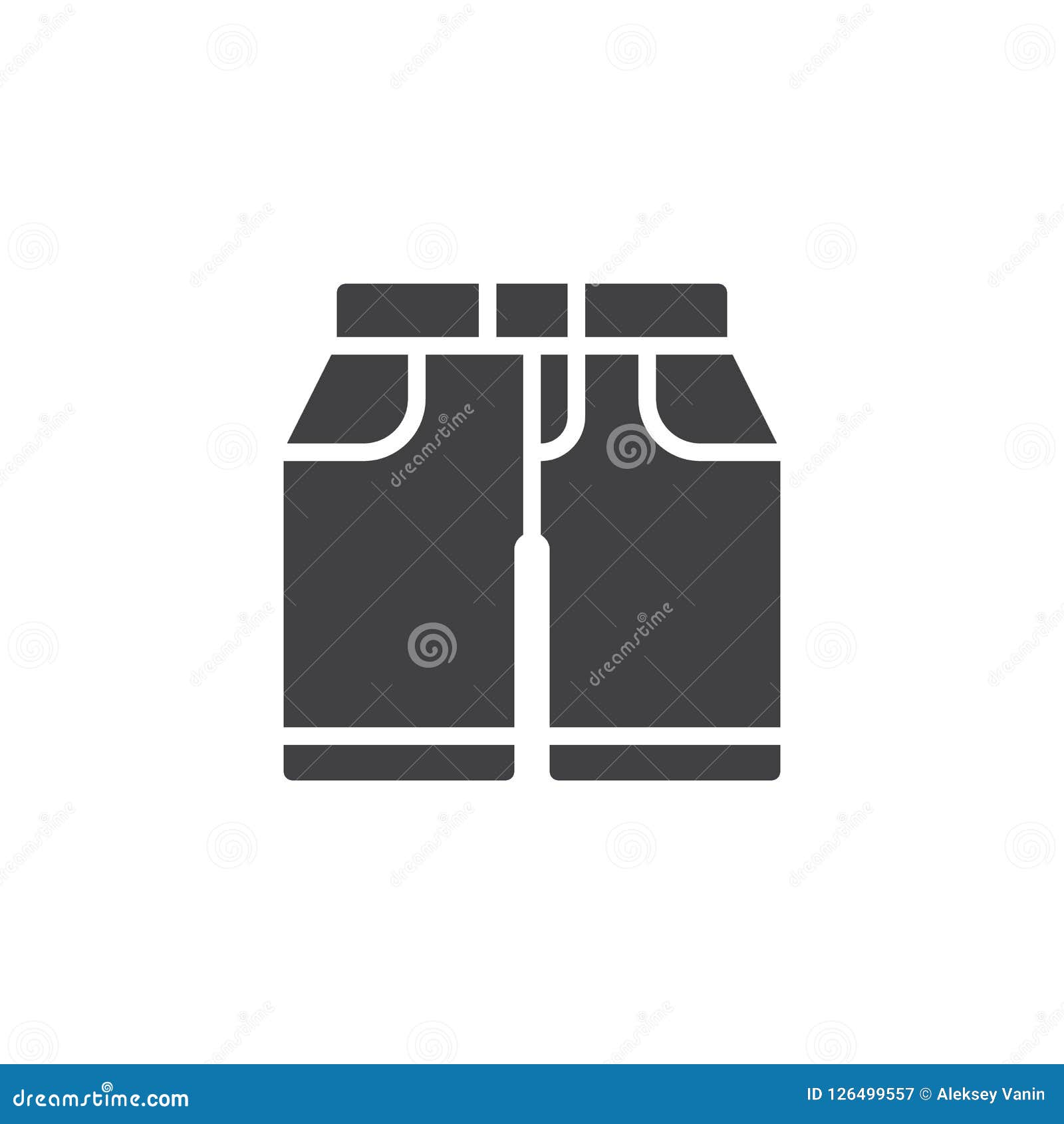 Denim shorts vector icon stock vector. Illustration of design - 126499557