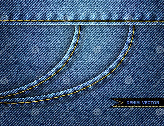 Denim Side Pocket Background Stock Vector - Illustration of blue ...
