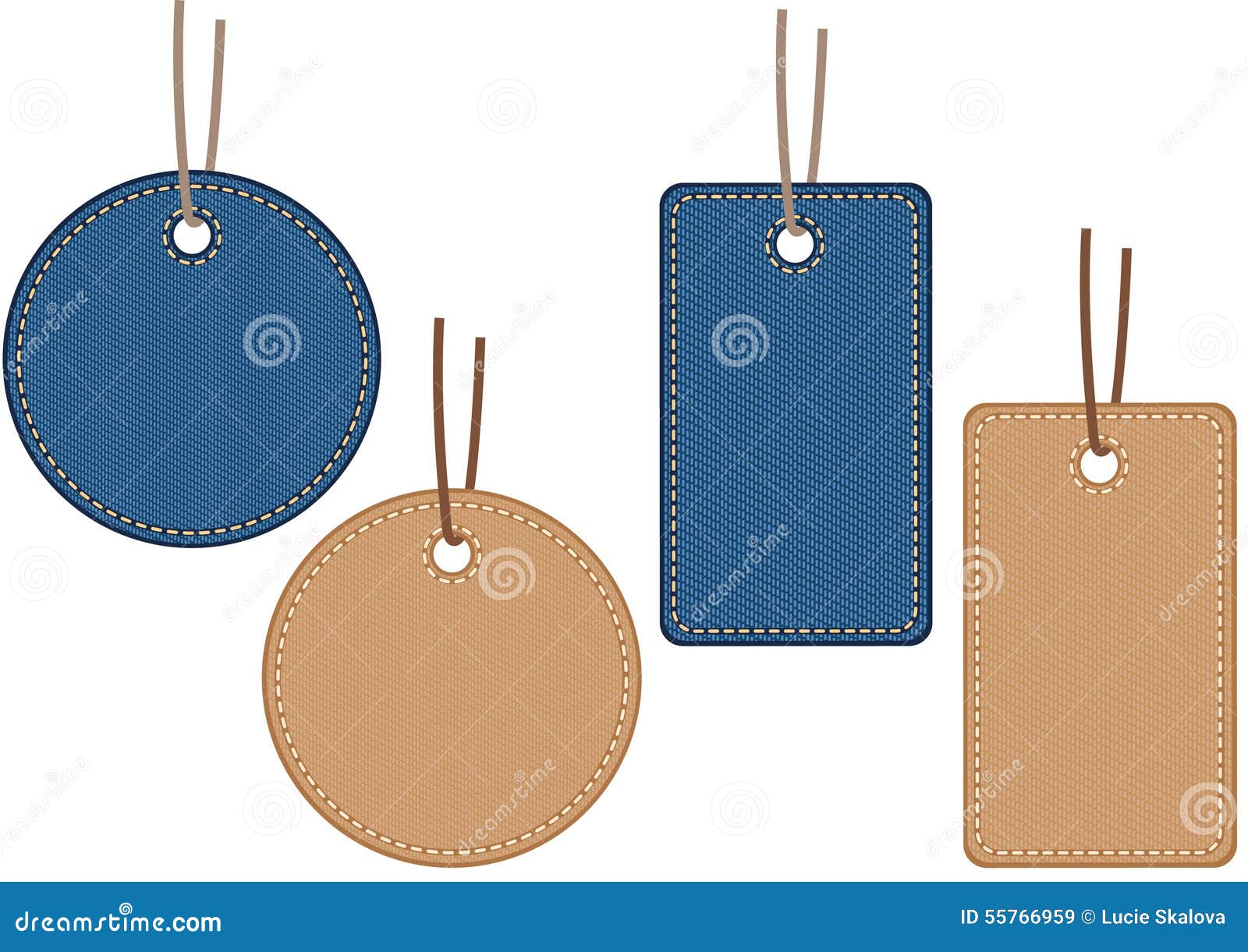 Denim tags stock vector. Illustration of empty, blue - 55766959