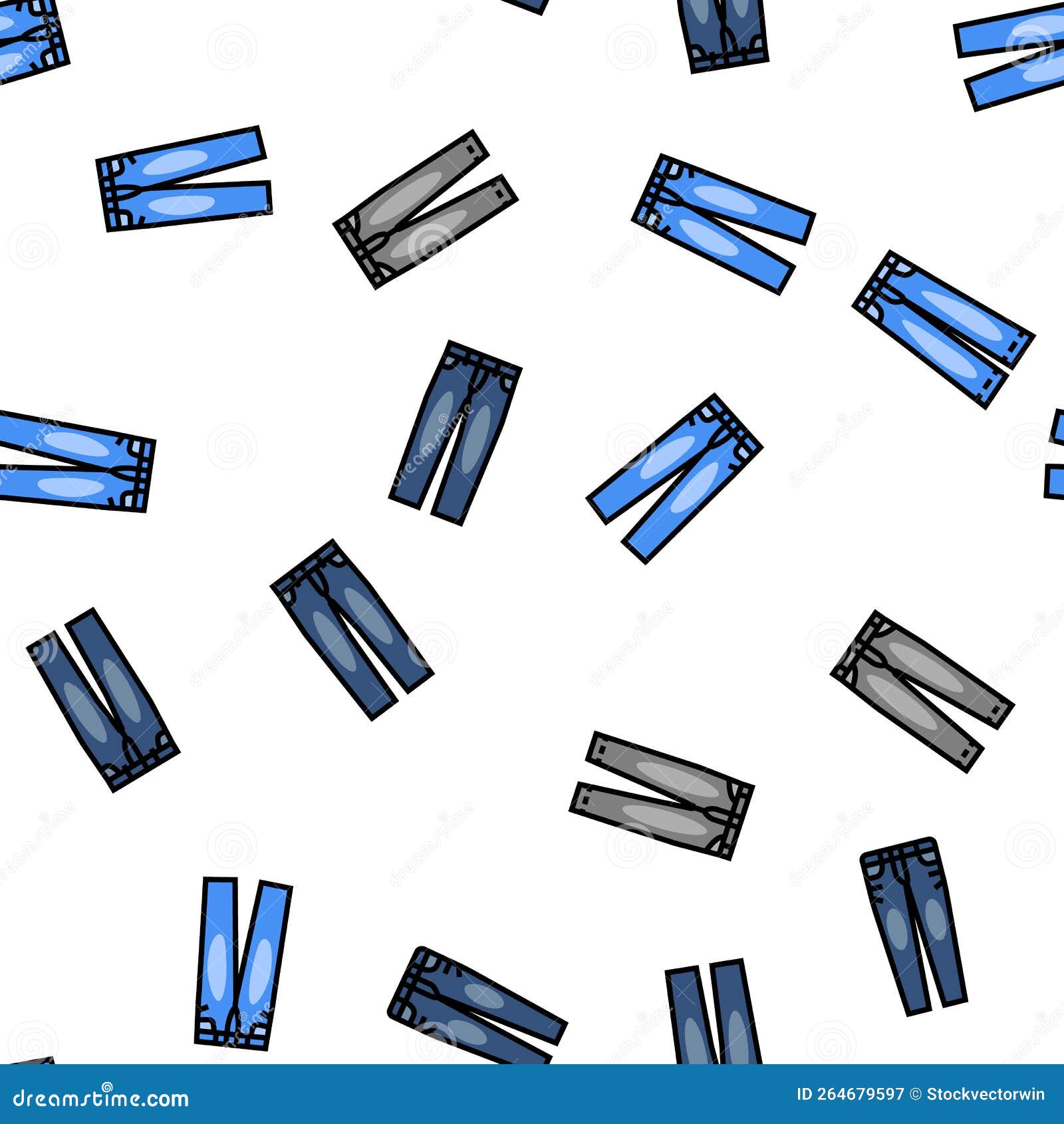 Denim Textile Material Fashion Vector Seamless Pattern Stock Vector ...