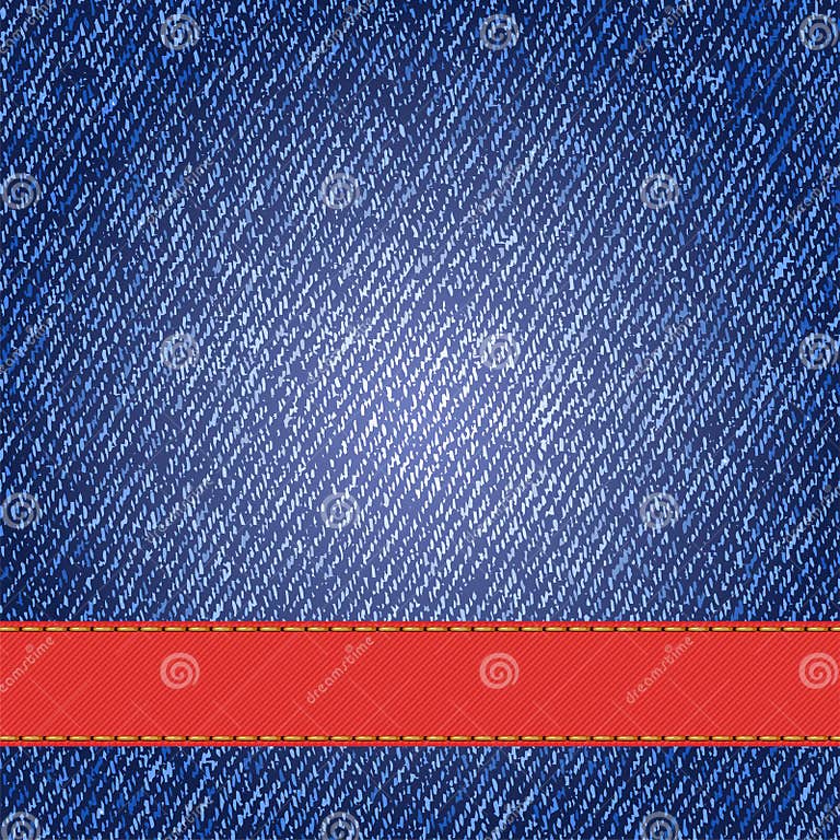 Denim Texture with Label Ribbon. Vector Stock Vector - Illustration of ...