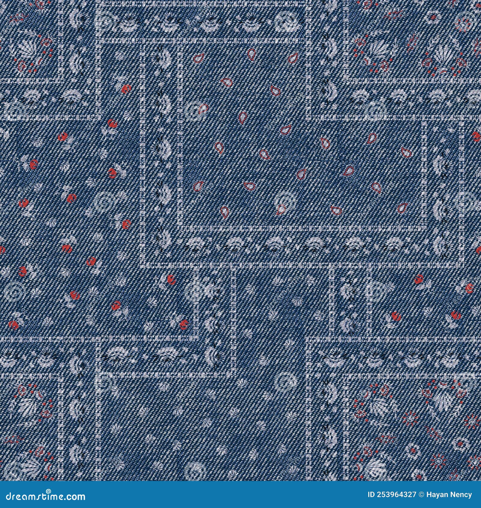 Abstract Denim Textures Pattern Patchwork Background Stock Vector ...