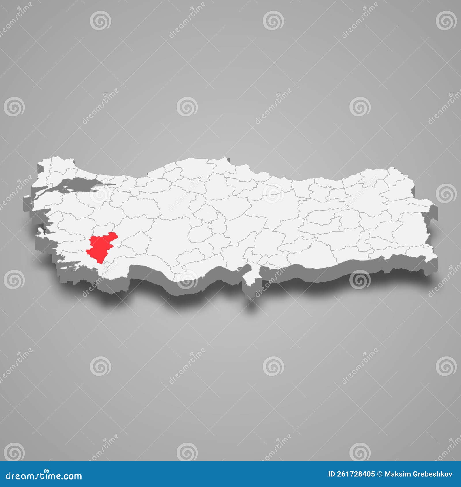 Denizli Region Location within Turkey 3d Map Stock Vector ... Denizli Region Location within Turkey 3d Map Stock Vector ...
