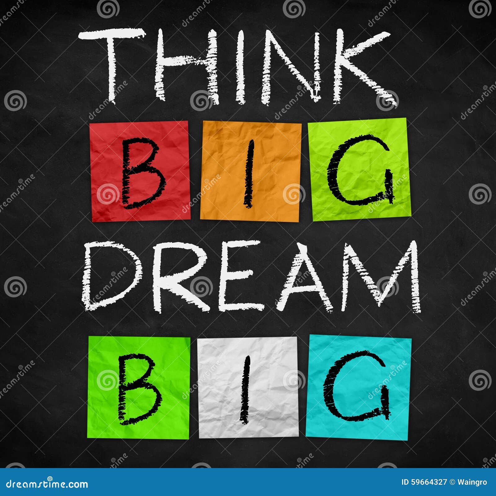 Denk Groot - droom Groot stock afbeelding. Image of verbeter - 59664327