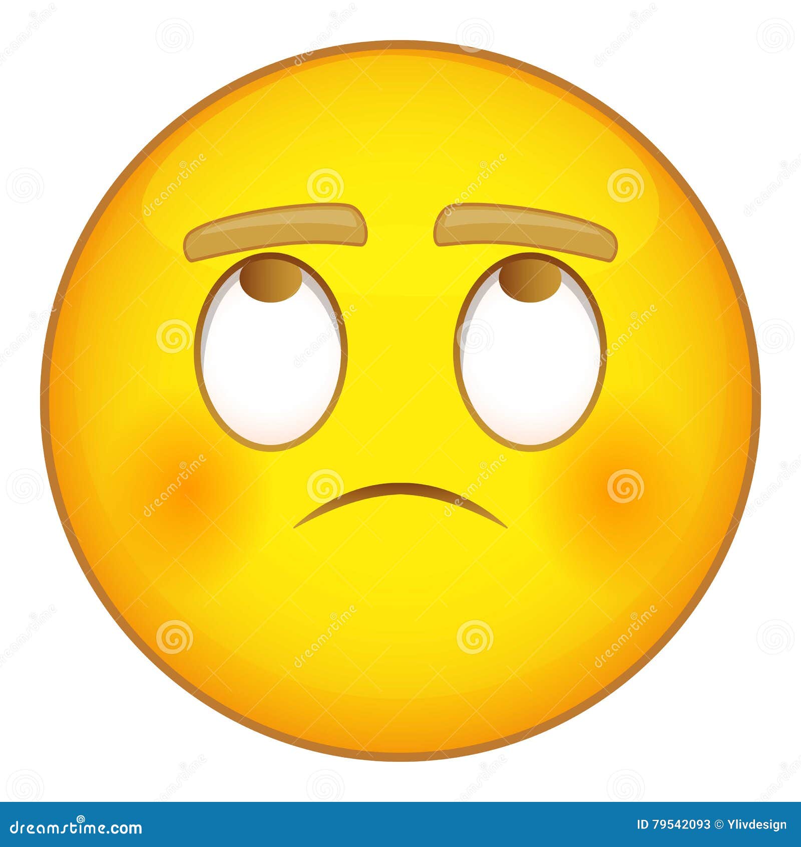 Denkend Emoticon Smileypictogram, Beeldverhaalstijl Vector Illustratie ...