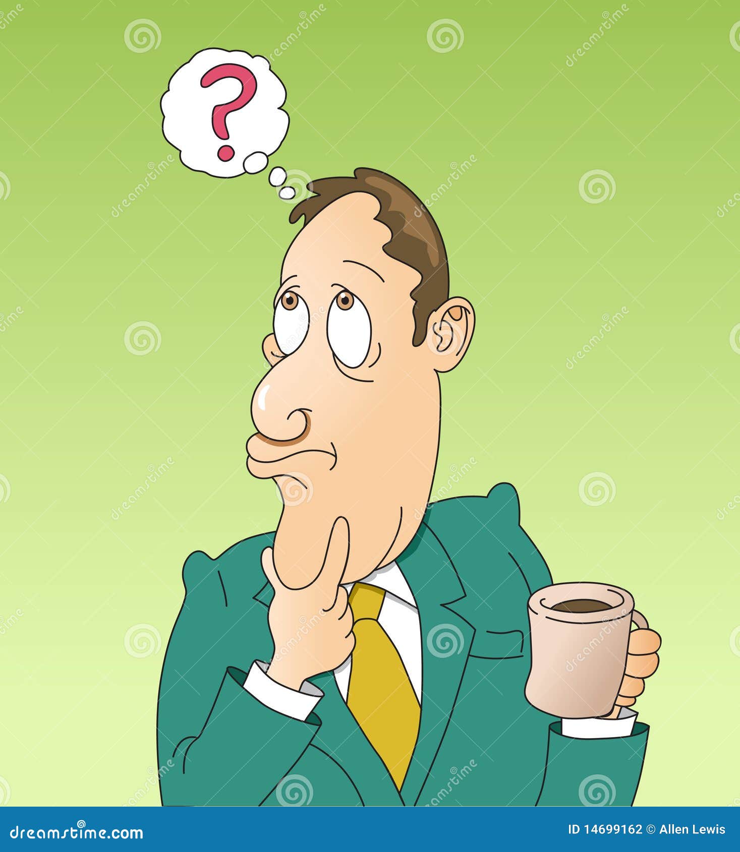 Denkender Mann vektor abbildung. Illustration von denken - 14699162