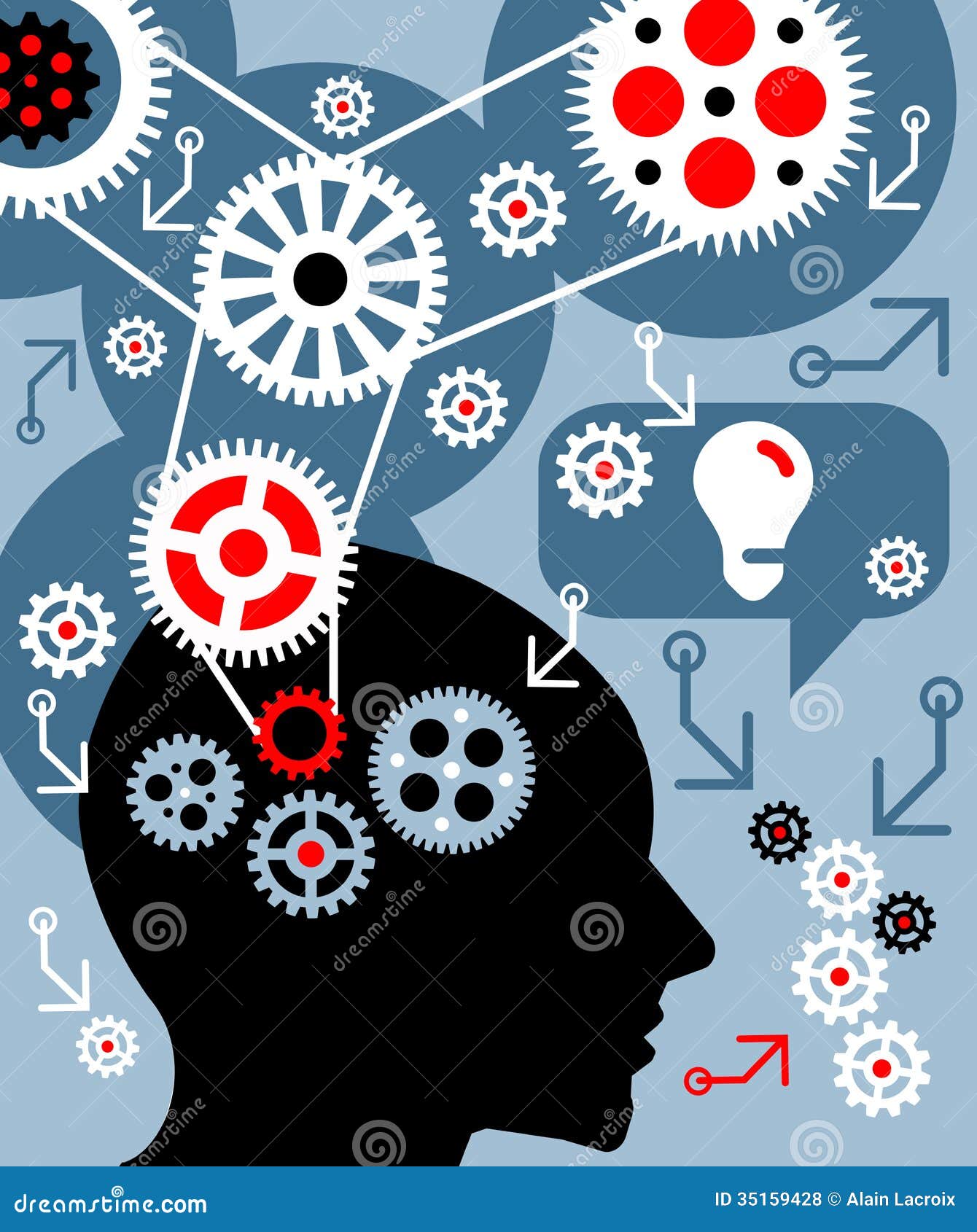 Denkender Verstand stock abbildung. Illustration von kreativität - 35159428