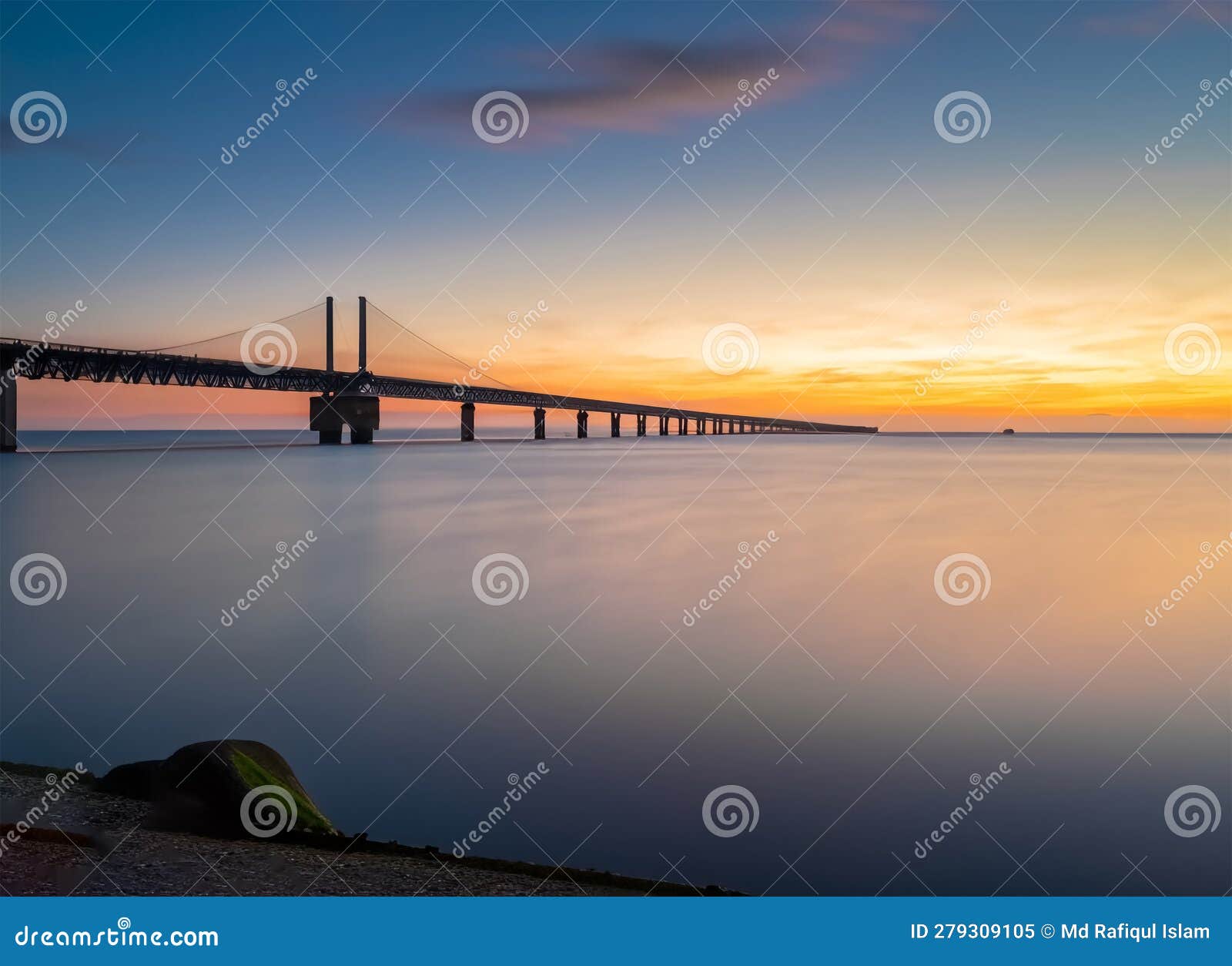 Denmark Aarhus Long Exposure of Infinite Bridge. Generated AI Stock Illustration - Illustration ...