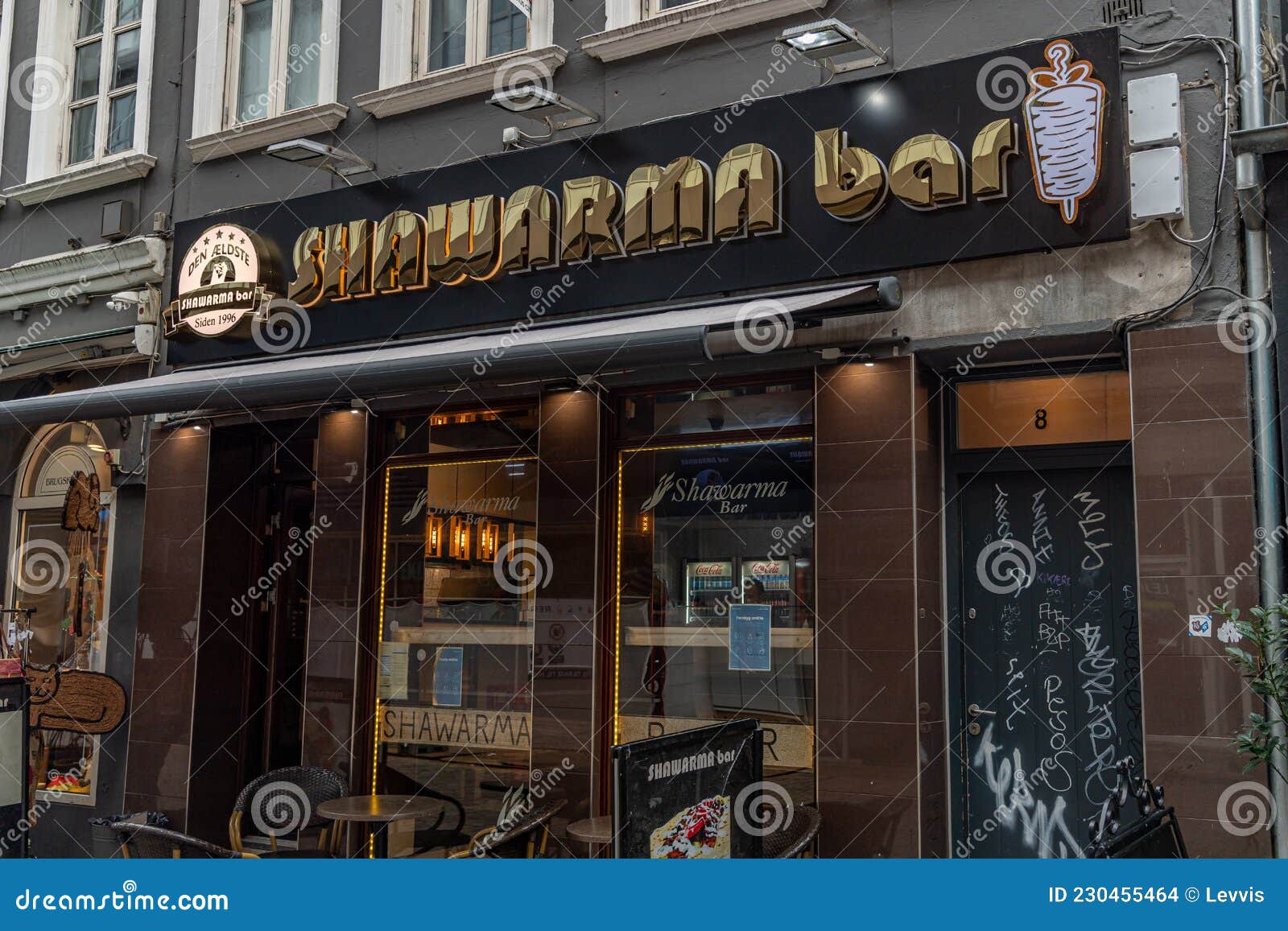 22-09-2021- Denmark-Aarhus. Shawarma Bar in the Center of Aarhus ...