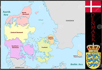 Denmark Administrative Divisions Stock Illustration - Illustration of ...