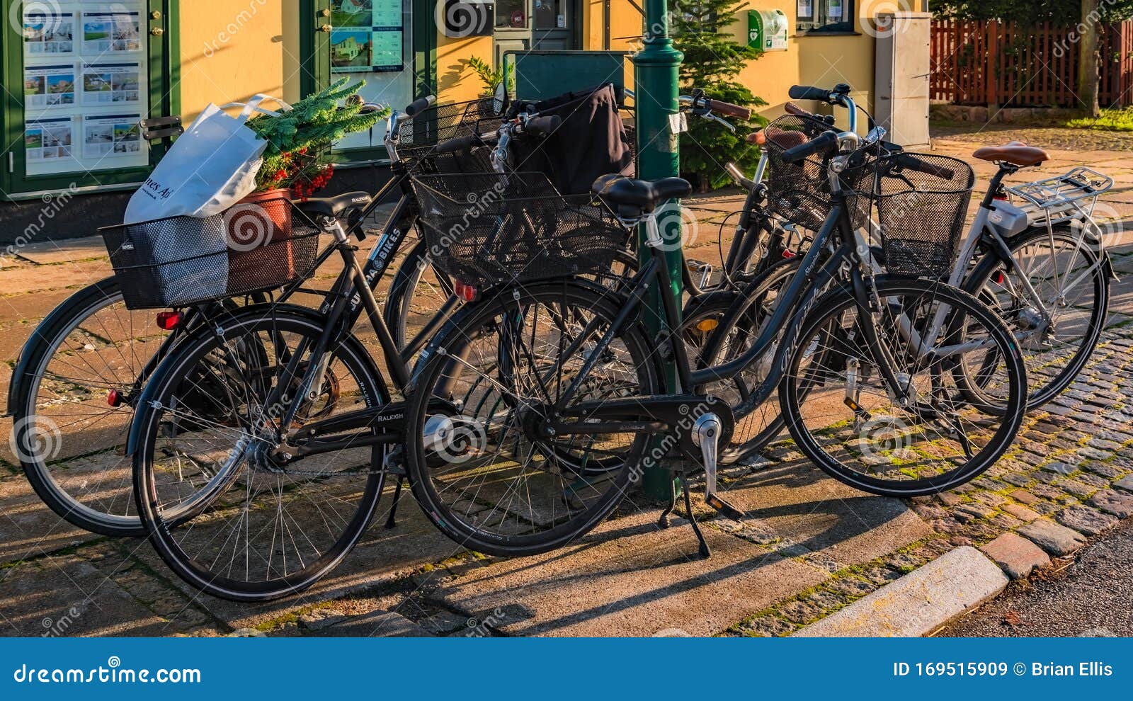 Denmark - Bicycle Hitching Post - Dragor Editorial Stock Image - Image ...