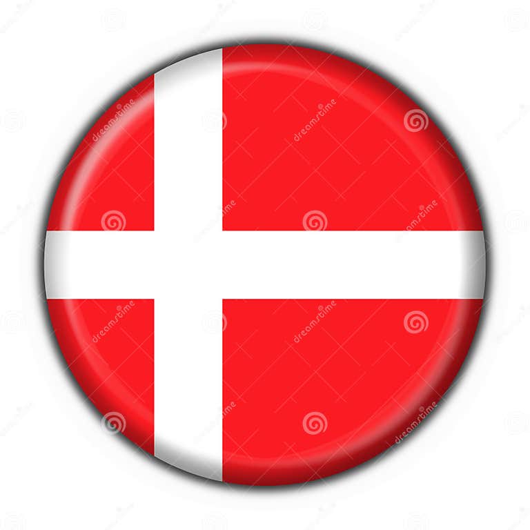 Denmark Button Flag Round Shape Stock Illustration - Illustration of ...