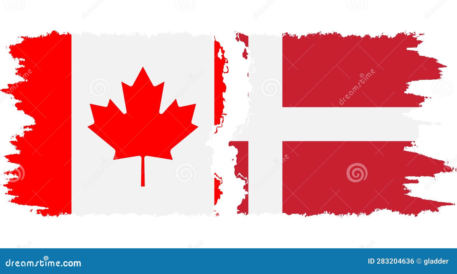 Denmark and Canada Grunge Flags Connection Vector Stock Vector - Illustration of danish, leaf ...