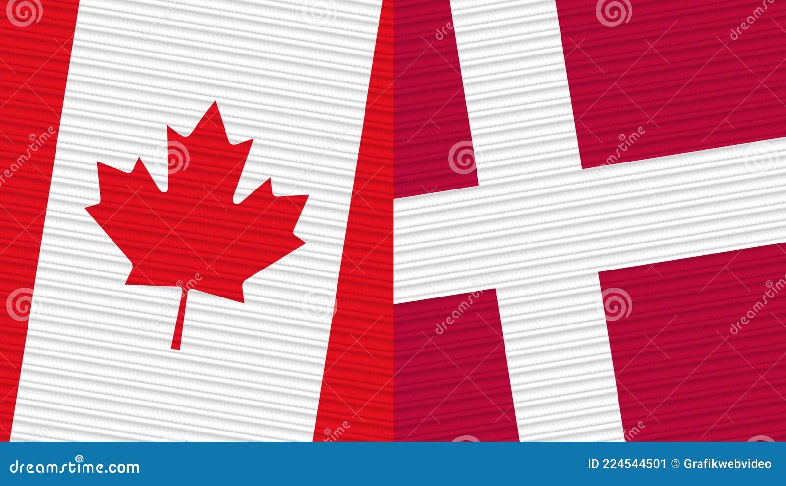 Denmark And Canada Flags Crossed And Waving Flat Style. Official ...