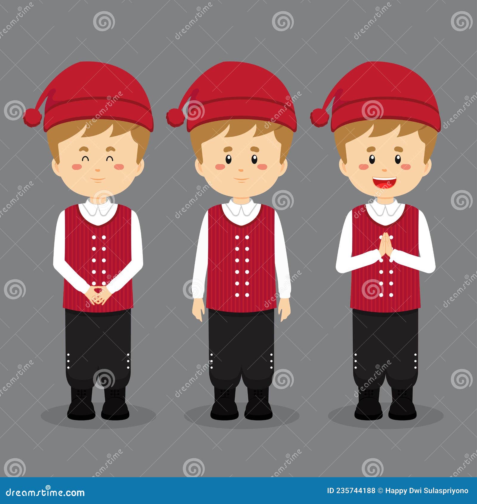 Denmark Character with Various Expression Stock Vector - Illustration ...