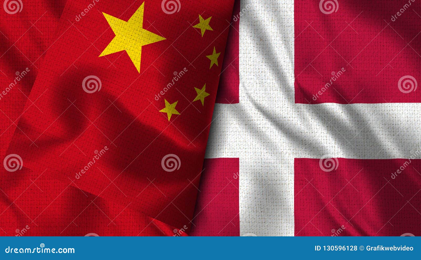 Denmark and China Flag -- 3D Illustration Flags Stock Illustration ...