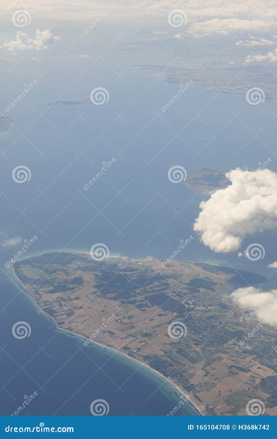 Denmark Coastline Viewed from the Airplane. Atlantic Ocean Stock Photo ...