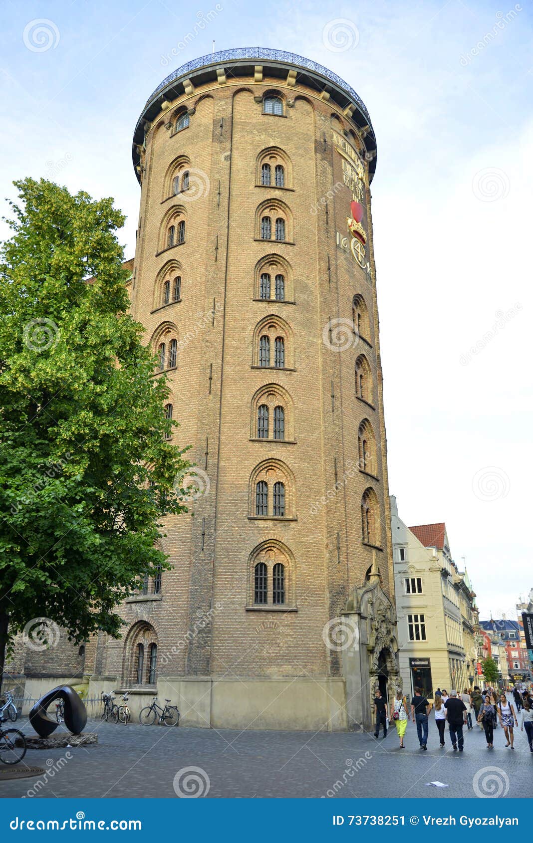 Denmark Copenhagen Round Tower Editorial Photo - Image of street ...