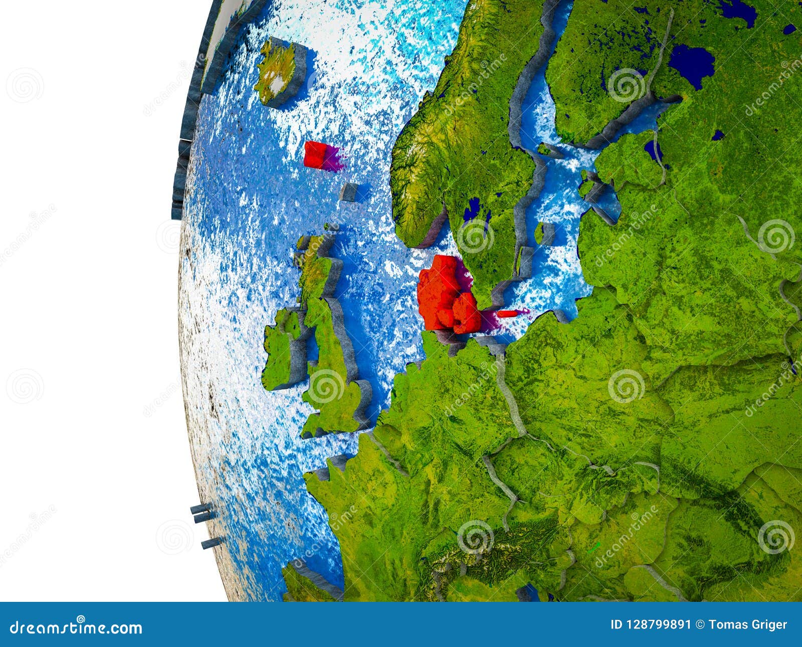 Denmark on 3D Earth stock image. Image of earth, model - 128799891