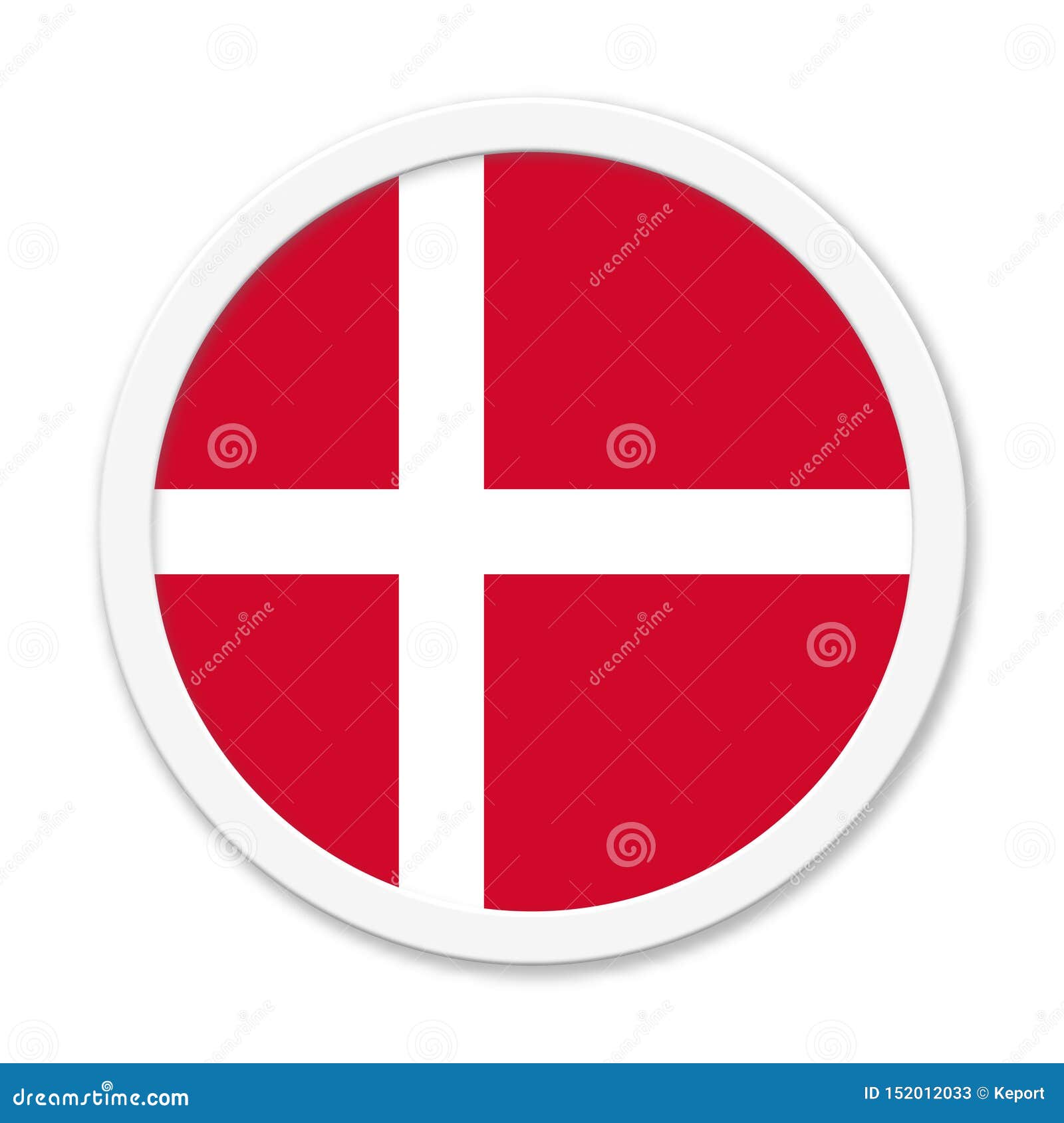 Denmark or Danish - Round Button Icon with White Frame Stock ...