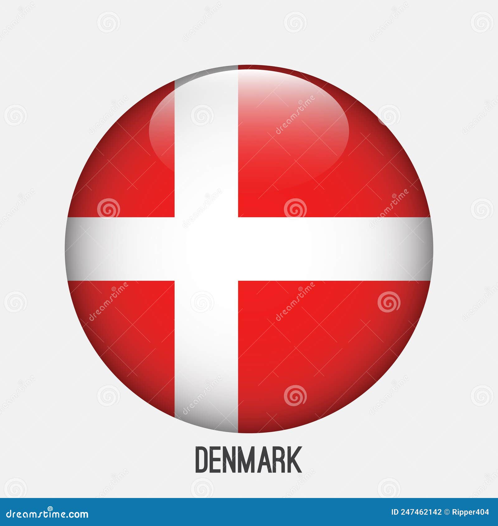 Denmark Flag in Circle Shape. Stock Illustration - Illustration of ...