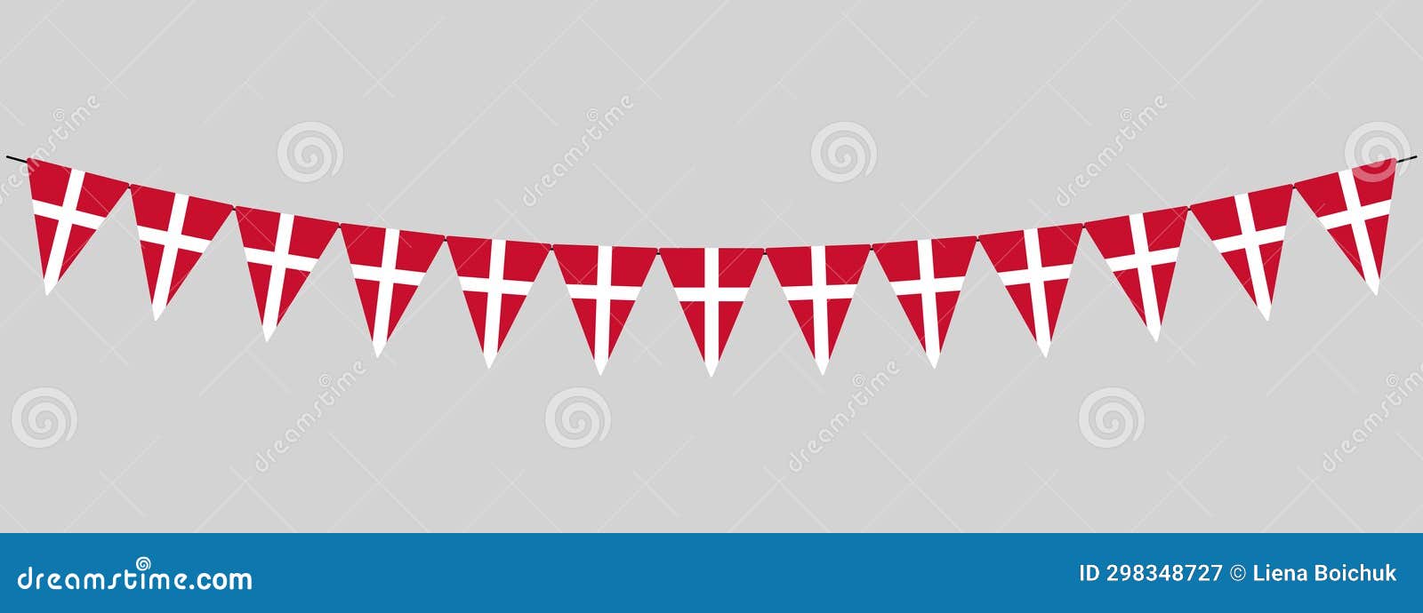 Denmark Flag Garland, String of Triangular Flags, Danish National ...