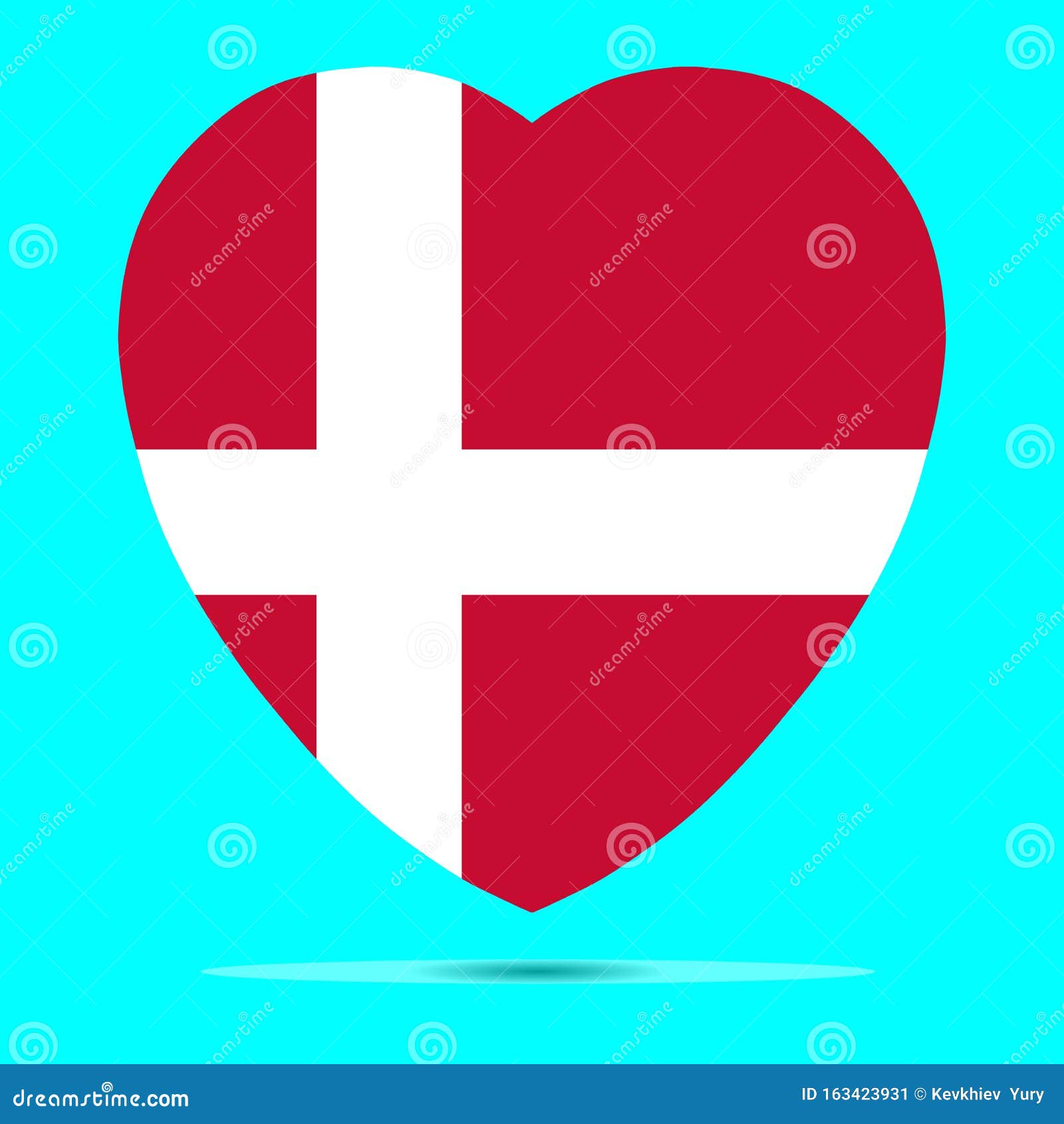 Denmark Flag in Heart Shape Vector Illustration. EPS10 Stock Vector ...