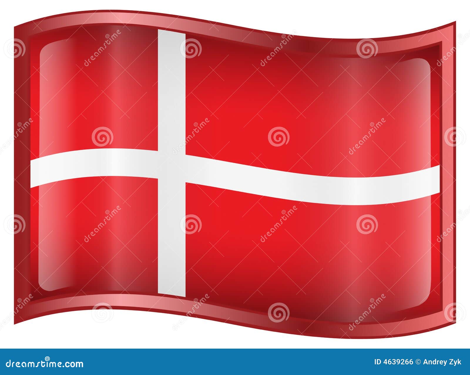 Denmark Flag icon stock vector. Illustration of button - 4639266