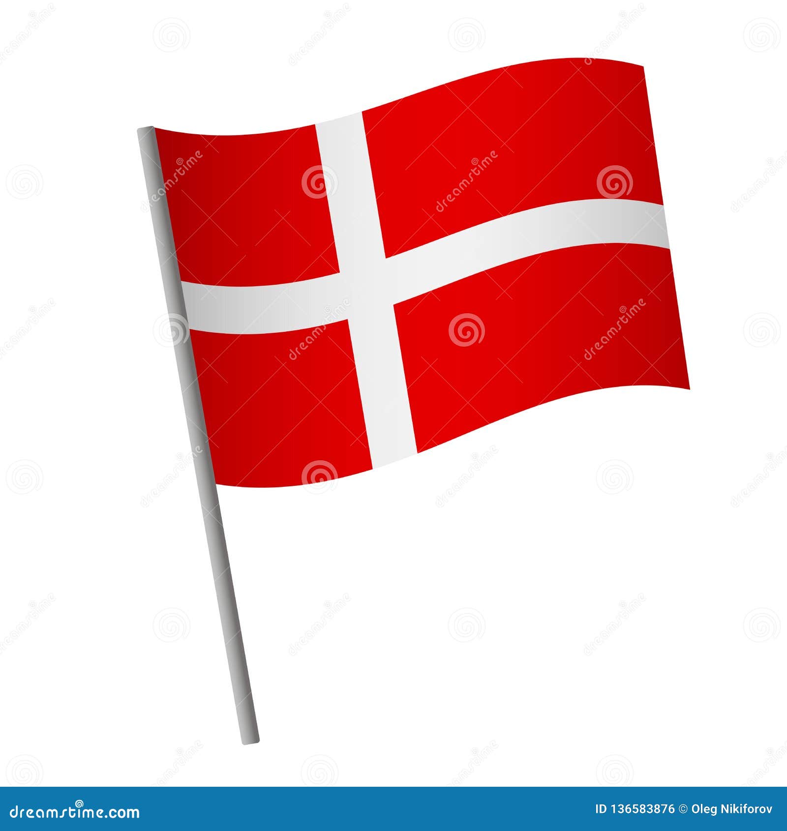 Denmark flag icon stock illustration. Illustration of vector - 136583876