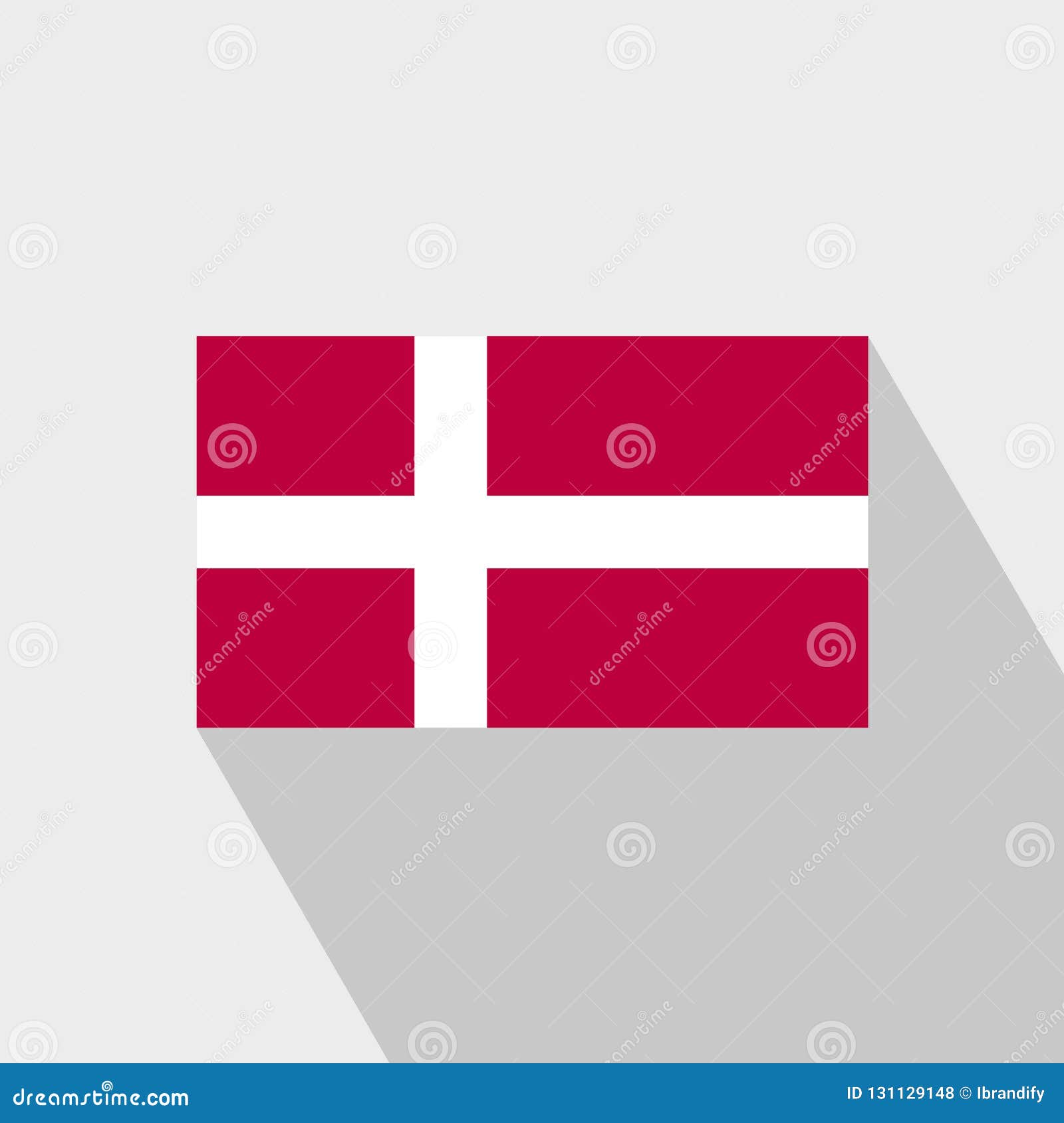 Denmark Flag Long Shadow Design Vector Stock Vector - Illustration of ...