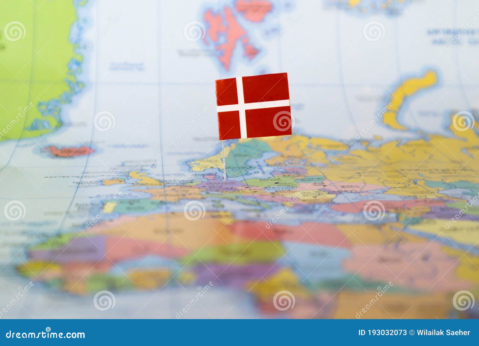 Denmark flag on the map stock image. Image of look, cover - 193032073