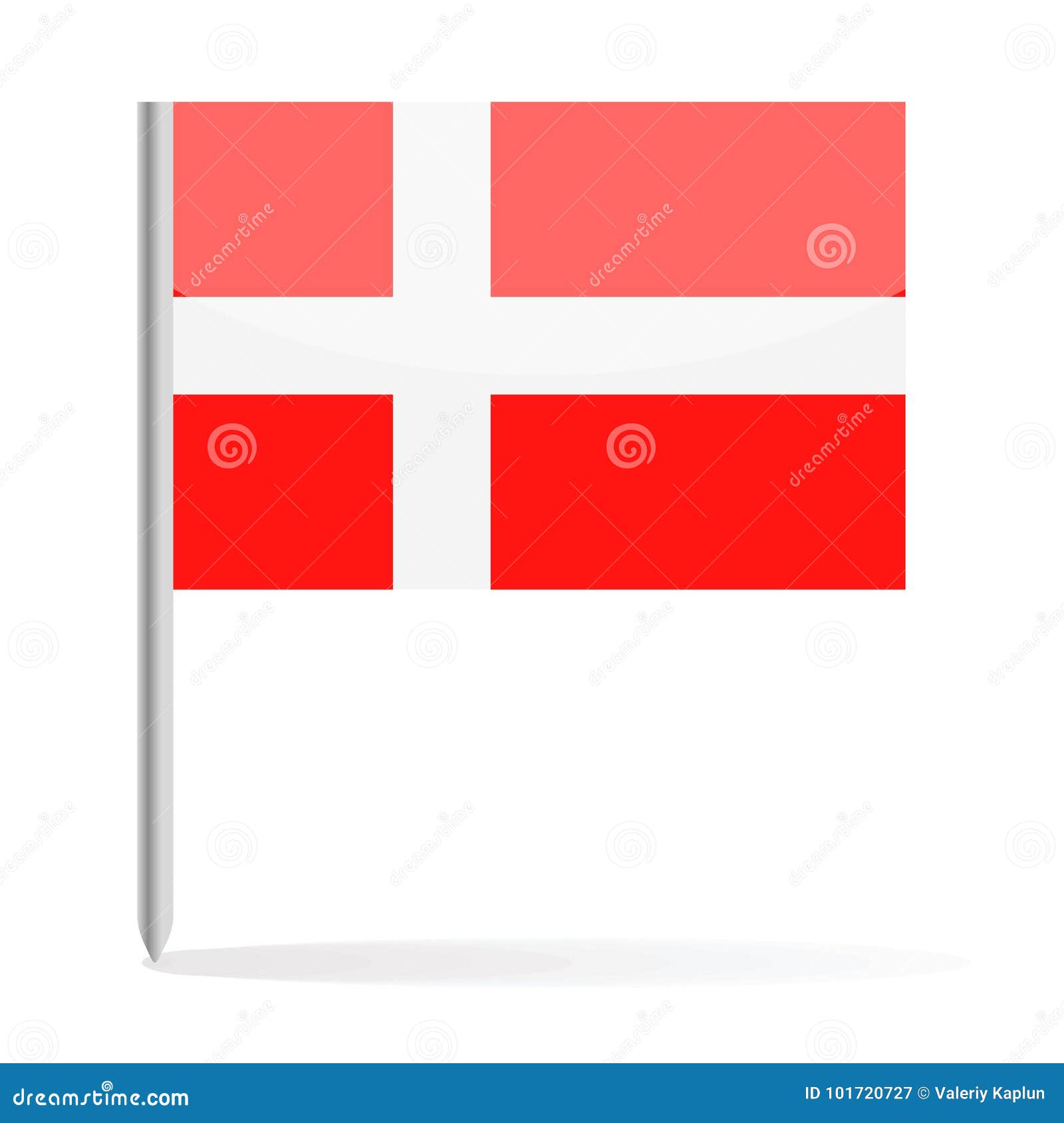 Denmark Flag Pin Vector Icon Stock Illustration - Illustration of ...