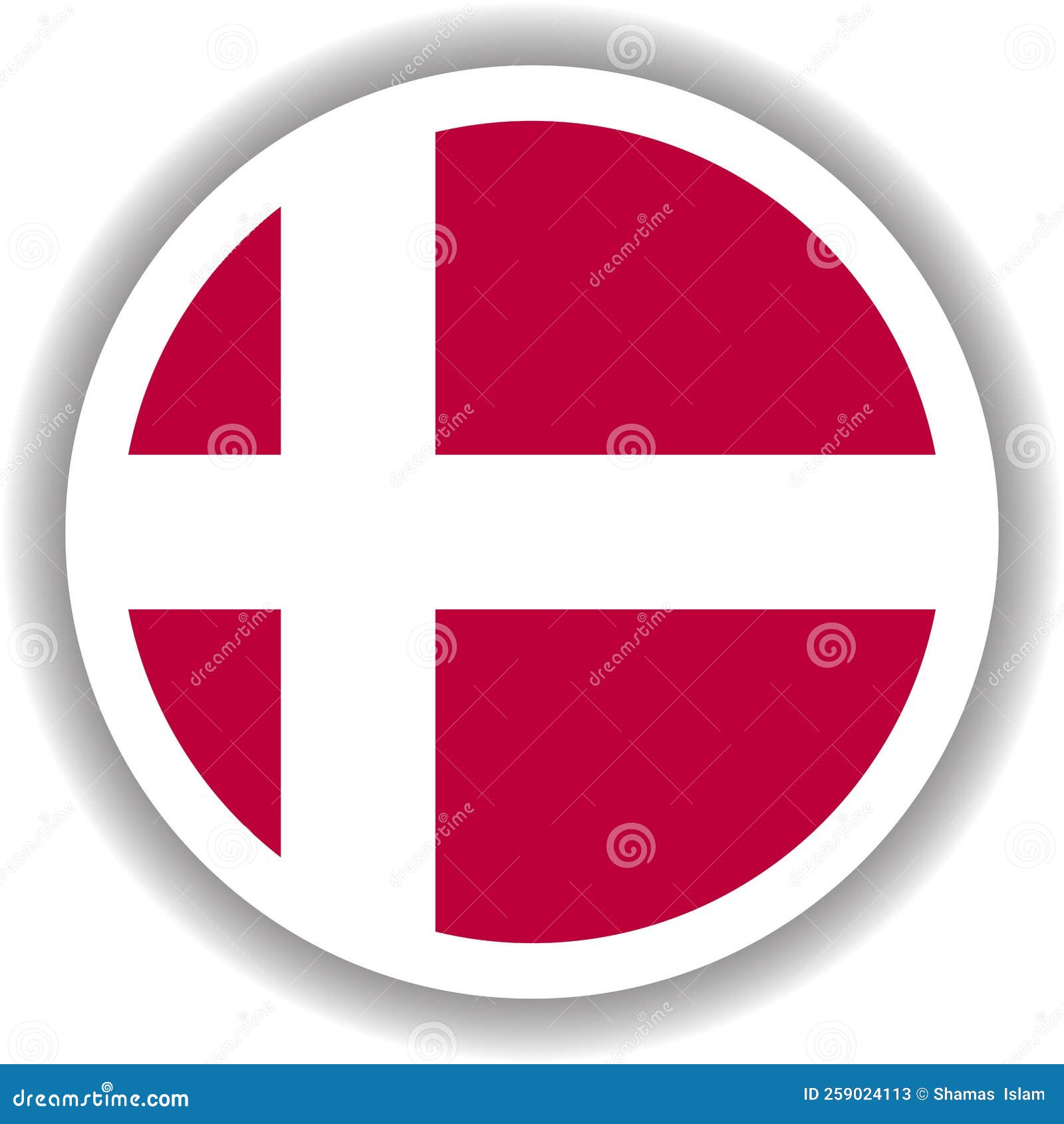 Denmark Flag Round Shape Vectors Stock Vector - Illustration of sign ...
