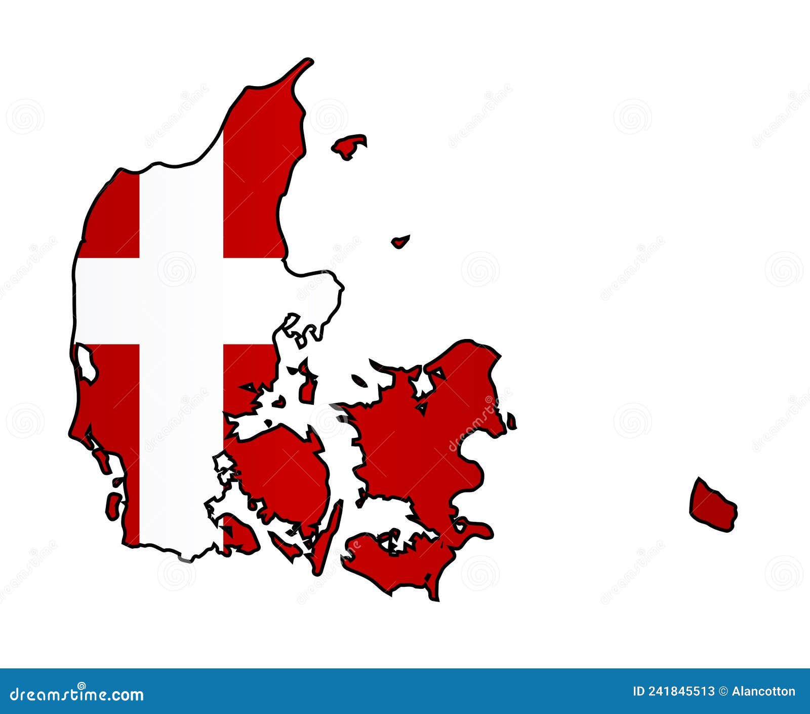 Denmark Flag Map