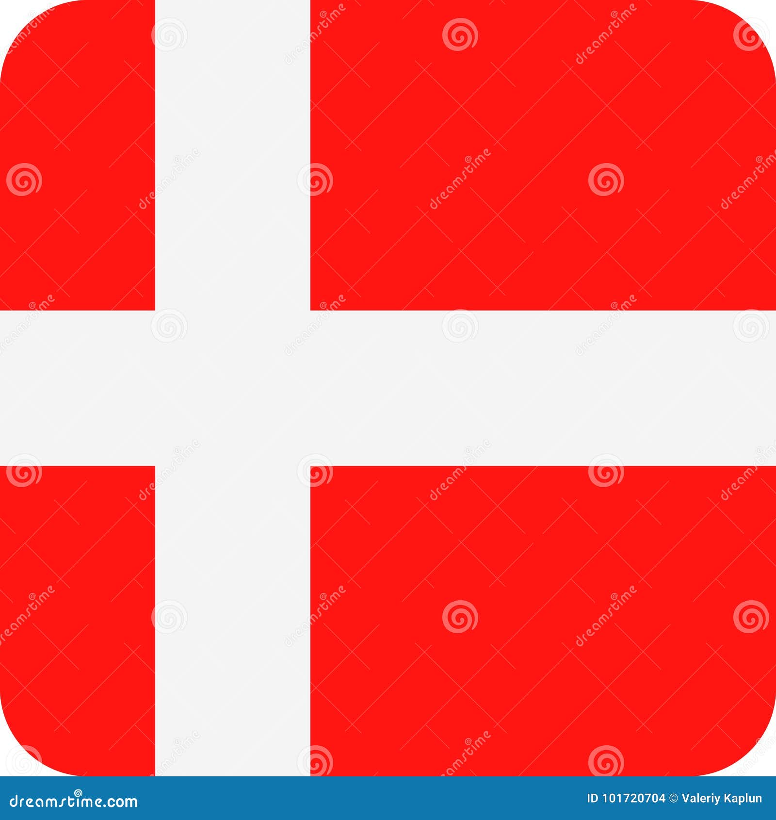 Denmark Flag Vector Square Flat Icon Stock Illustration - Illustration ...