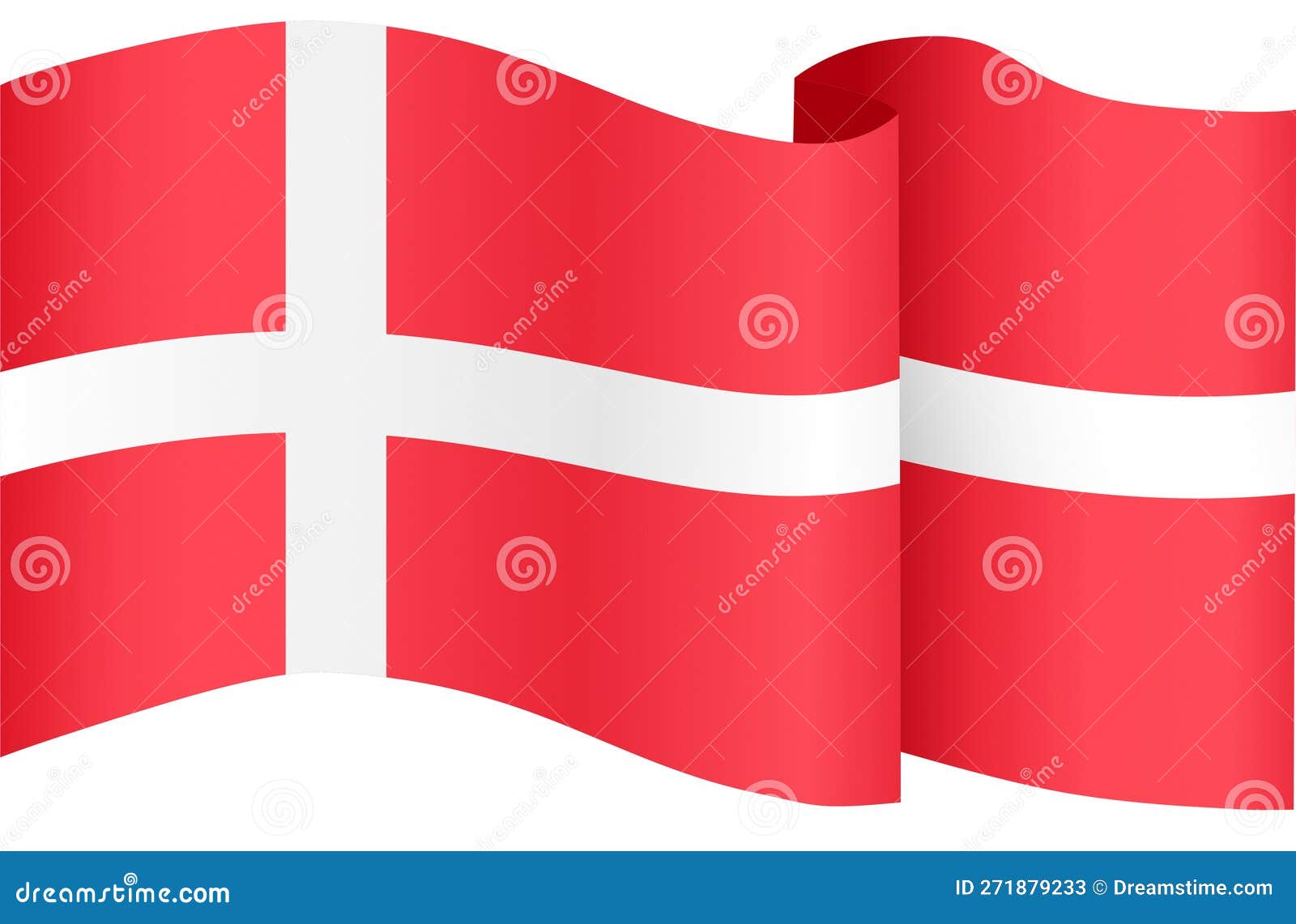 Denmark Flag Wave Isolated on Png or Transparent Background Stock ...