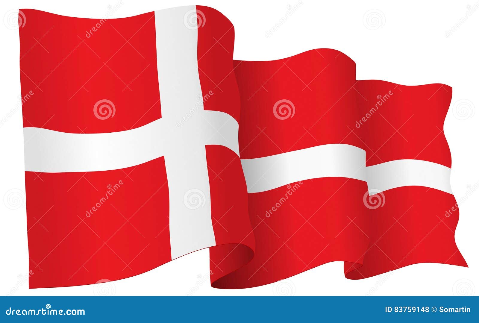 Denmark Flag Waving Vector Illustration Stock Vector - Illustration of ...