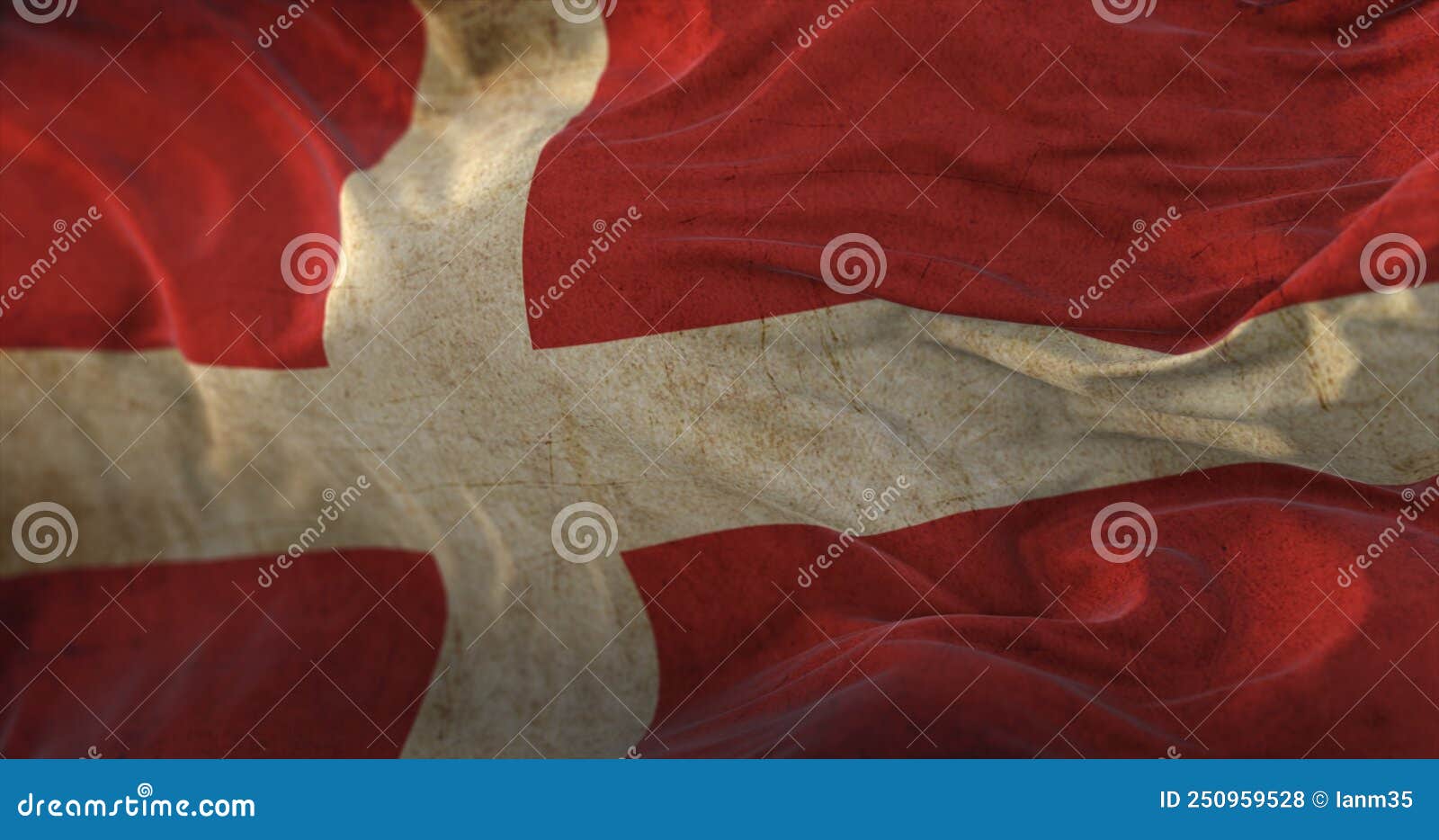 Old Denmark Flag Waving at Wind Stock Illustration - Illustration of ...