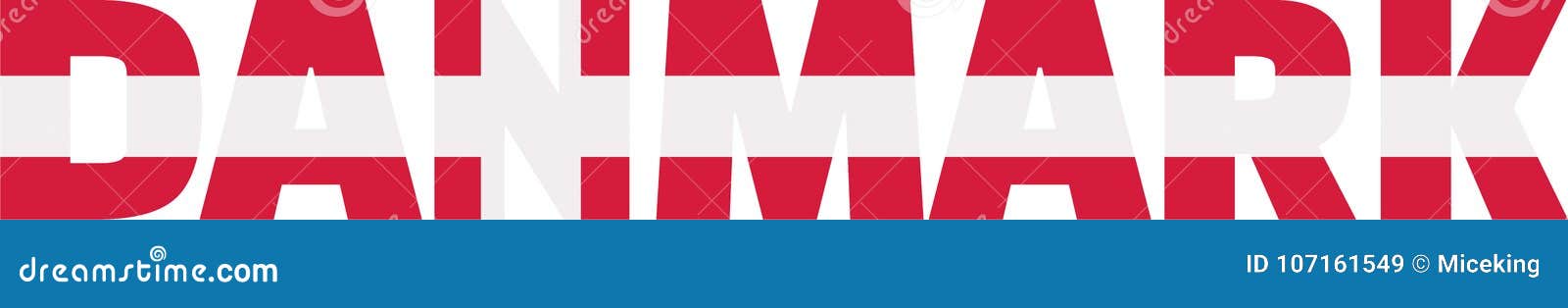 Denmark flag word Danmark stock vector. Illustration of denmark - 107161549