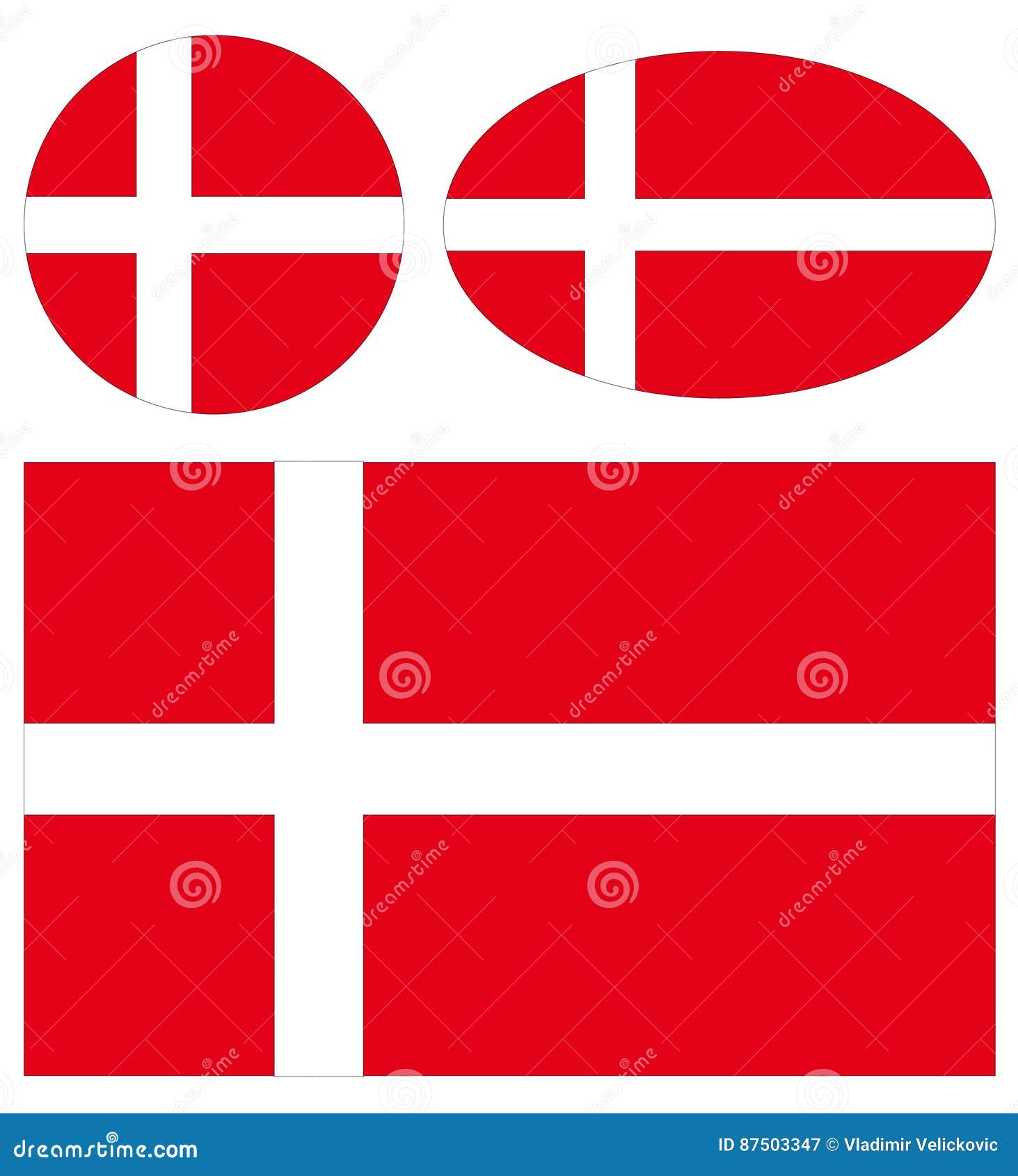 Denmark flags stock vector. Illustration of europe, file - 87503347