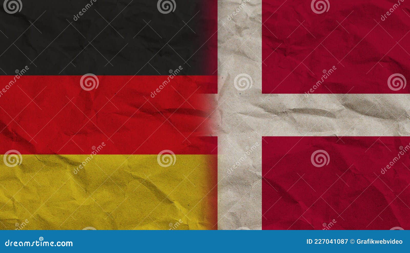 Denmark and Germany Flags Together, Crumpled Paper Effect 3D ...
