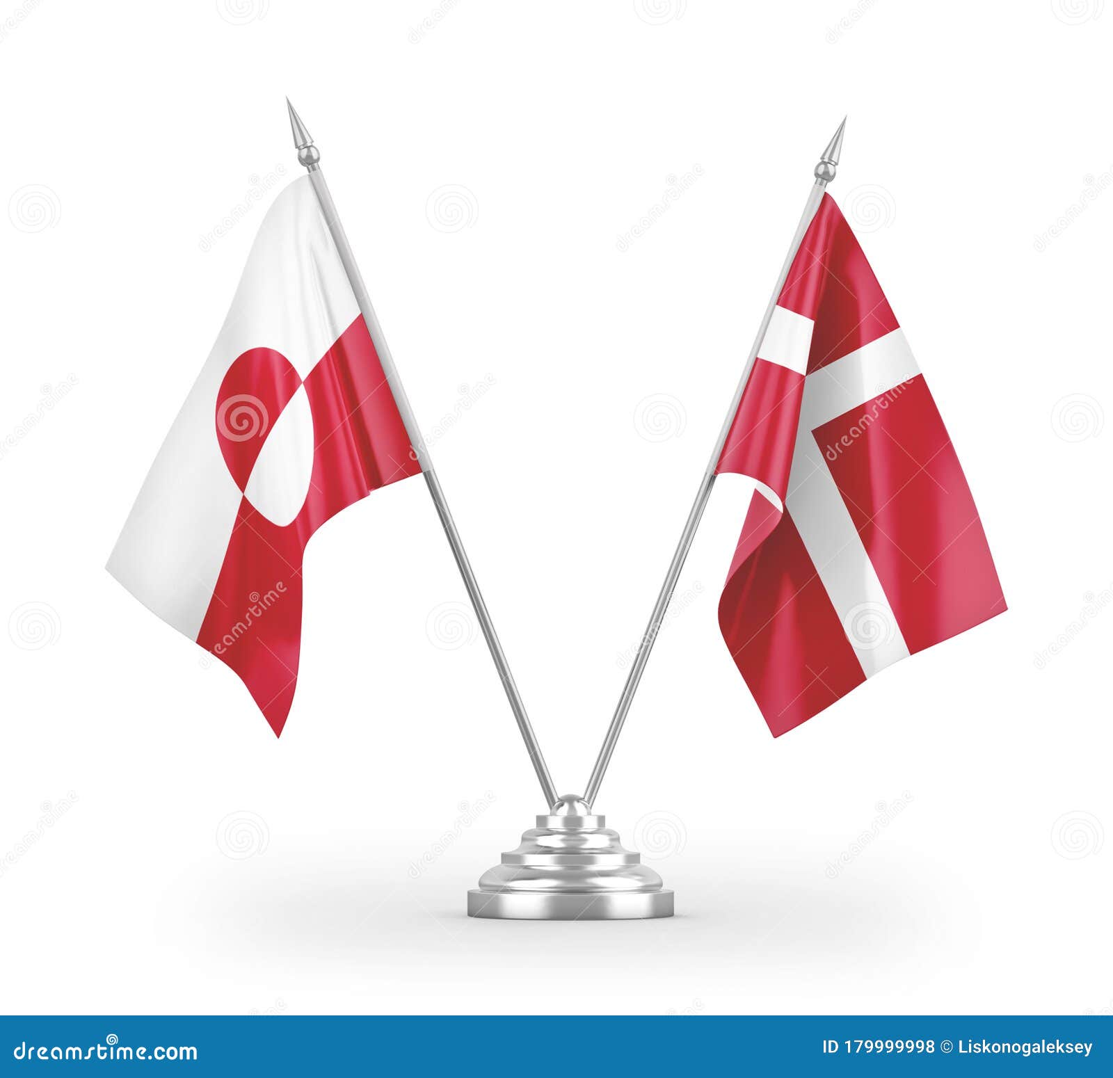 Denmark and Greenland Table Flags Isolated on White 3D Rendering Stock ...