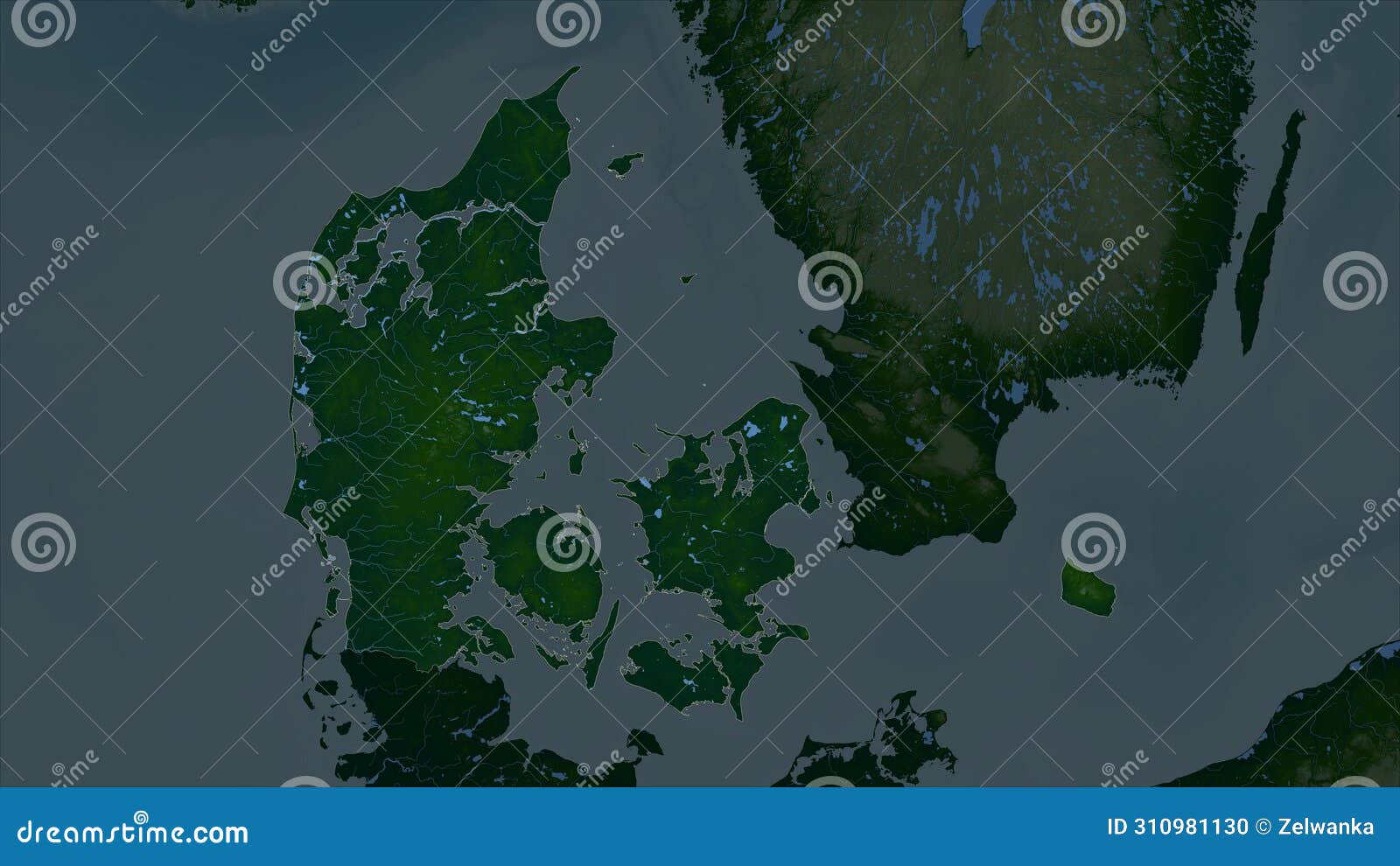 Denmark Highlighted. Physical Stock Illustration - Illustration of land ...