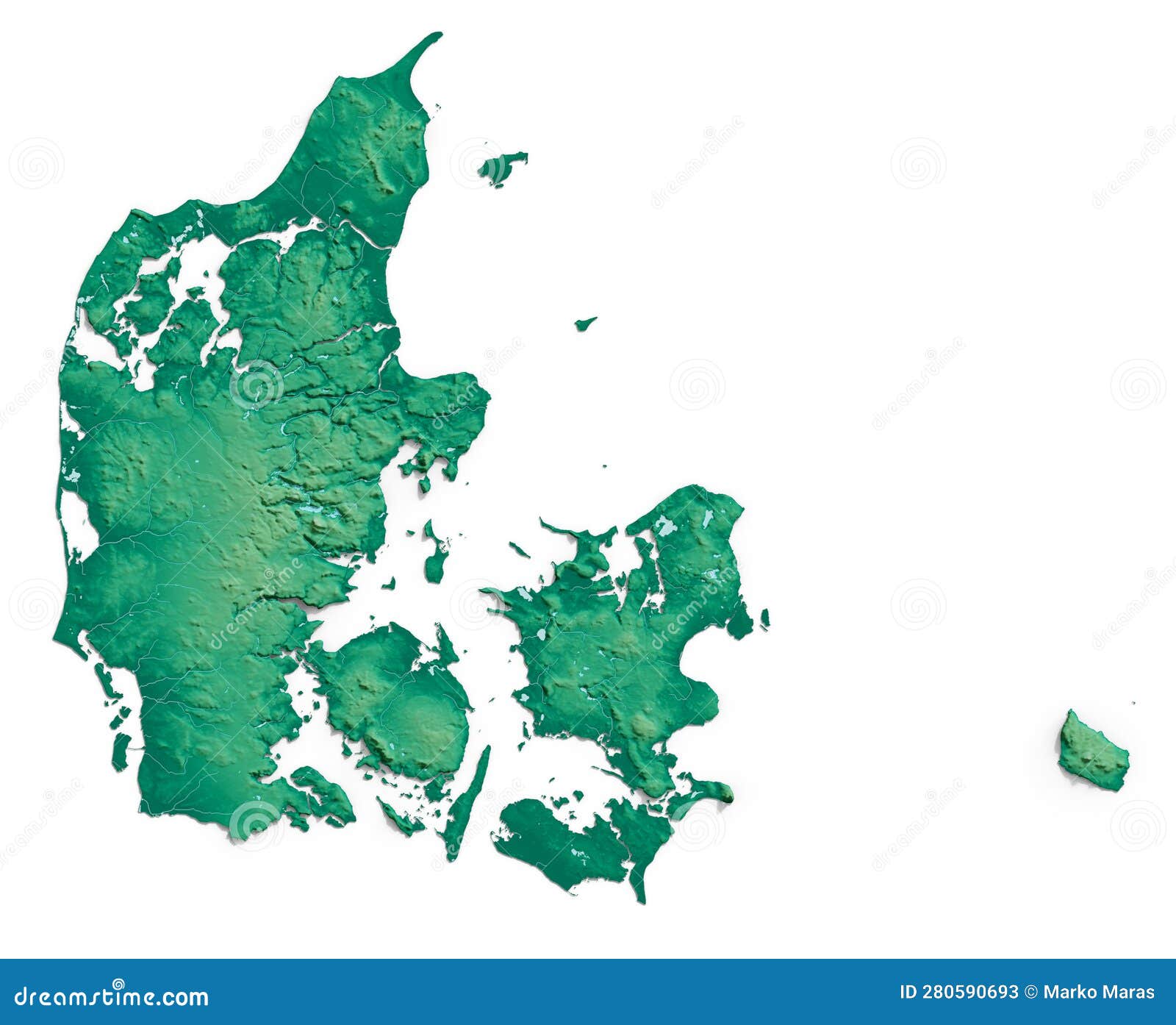 Denmark relief map stock illustration. Illustration of state - 280590693
