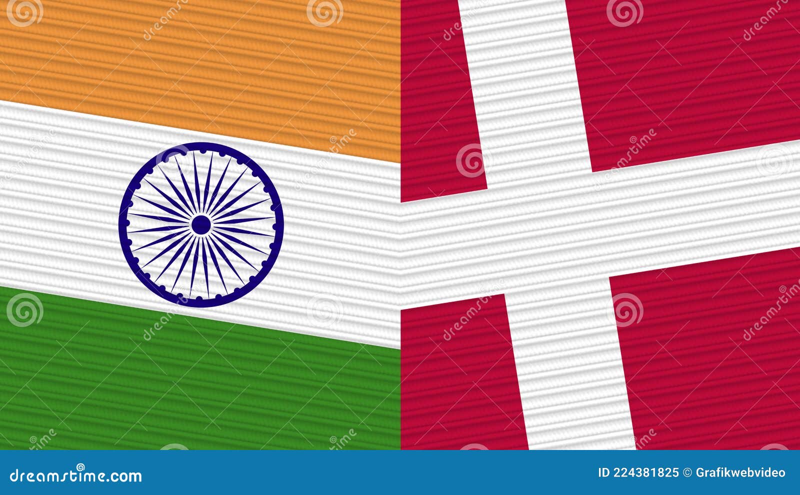 Denmark and India Two Half Flags Together Stock Illustration ...