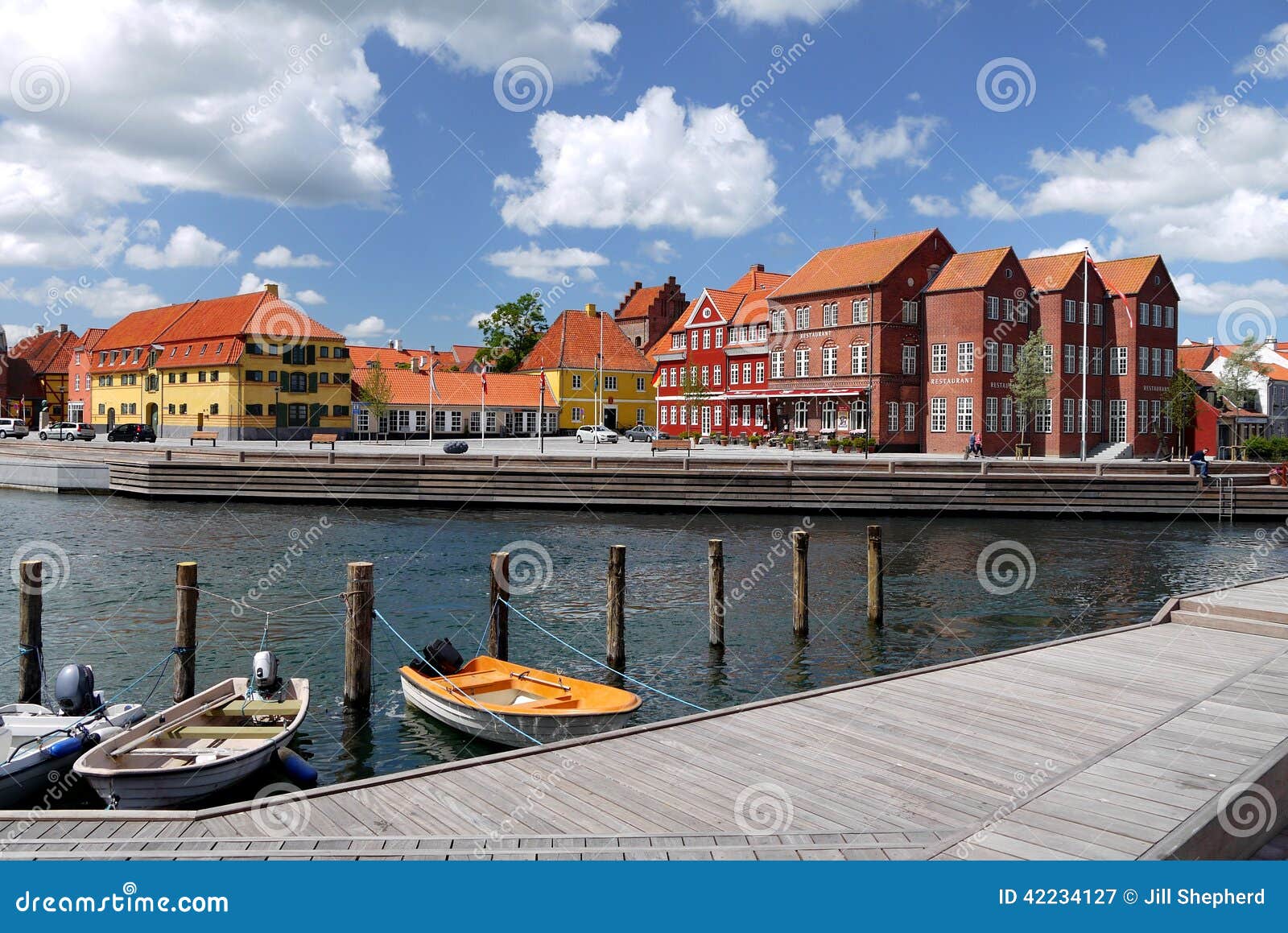 Denmark: Kerteminde Town Centre with Harbour Stock Image - Image of ...