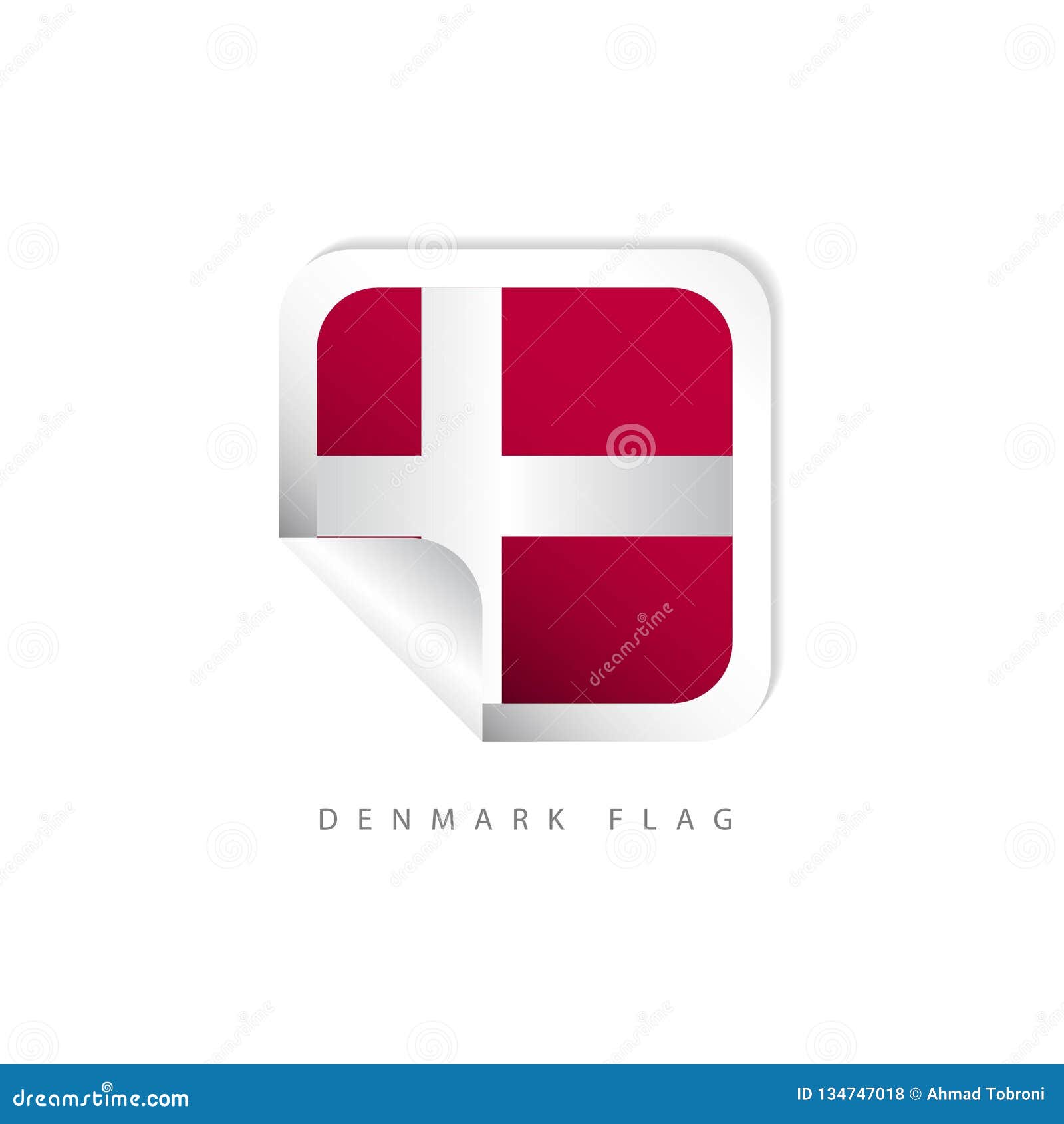 Denmark Label Flags Vector Template Design Stock Vector - Illustration ...