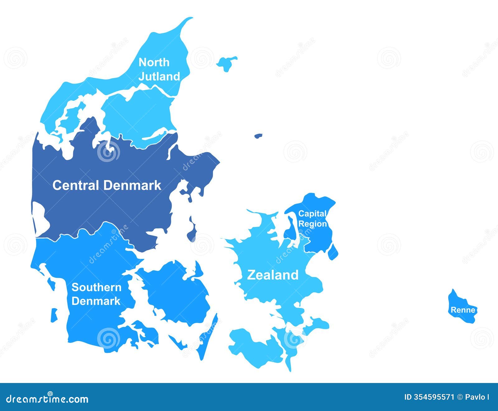 Denmark Map. Denmark Map with Division and Province Names Isolated ...