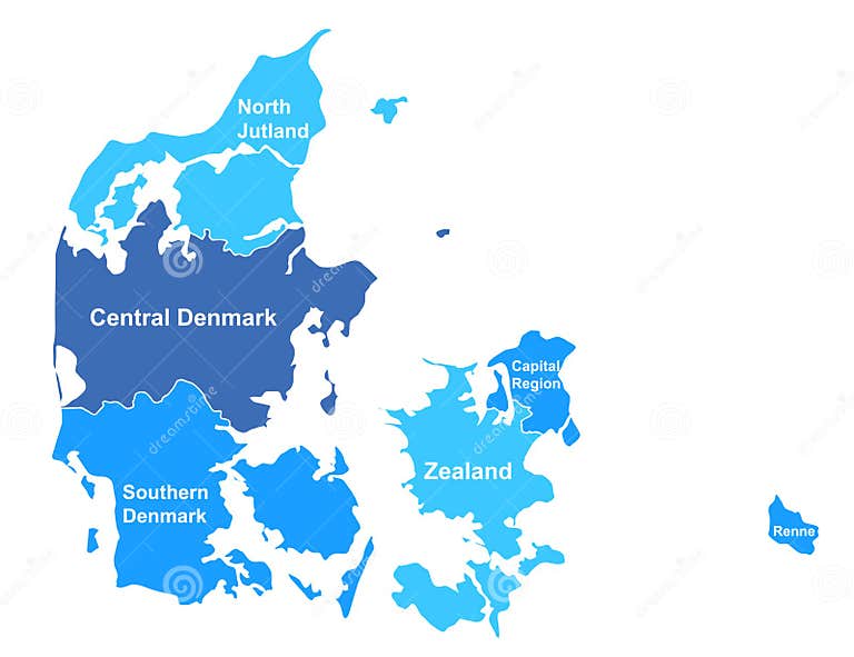 Denmark Map. Denmark Map with Division and Province Names Isolated ...